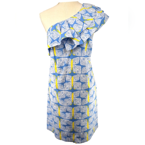Lilly Pulitzer | Dresses | Lilly Pulitzer Sandra One Shoulder Blue ...